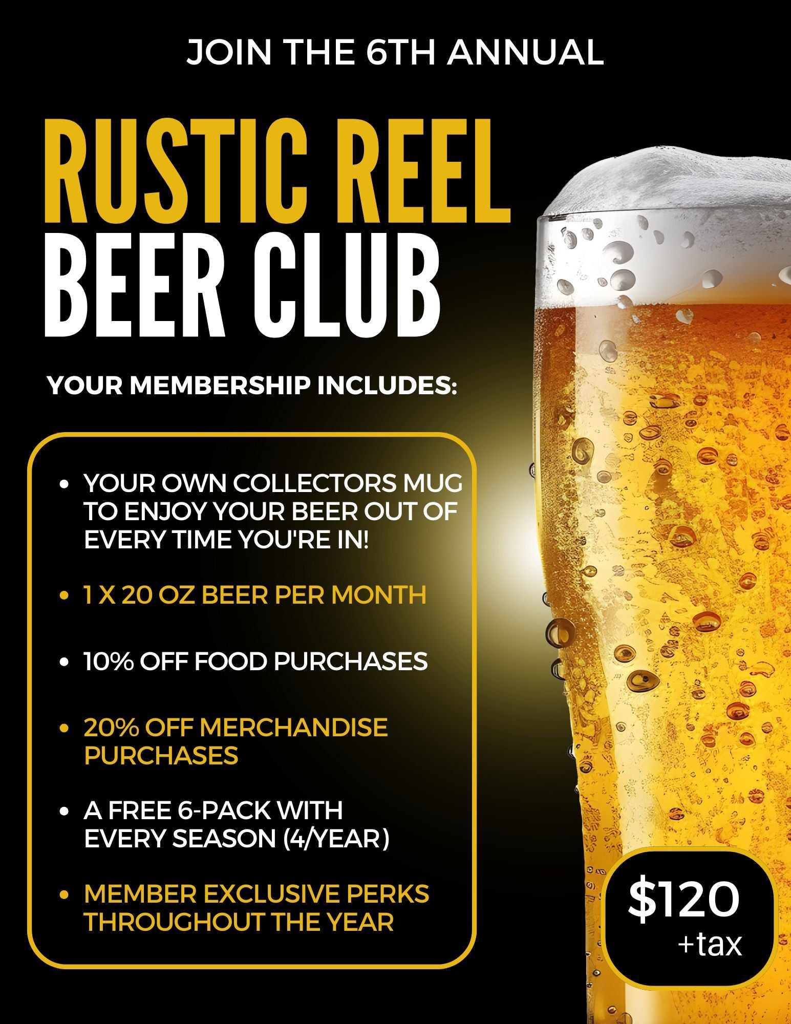 12 Month Beer Club Membership – RUSTIC REEL BREWING COMPANY